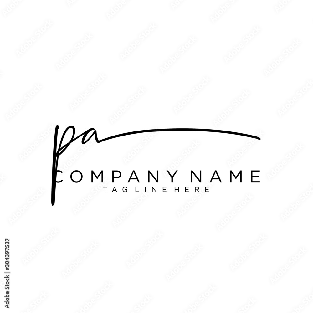 Initial letter PA Signature handwriting Logo Vector Stock Vector ...