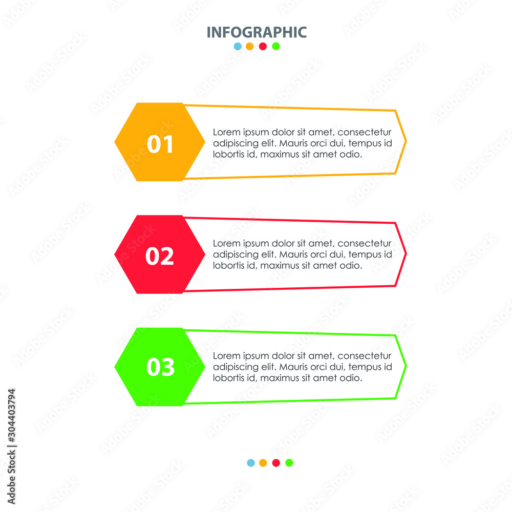 Infographic colorful 3 point banner text columns vector illustration ...