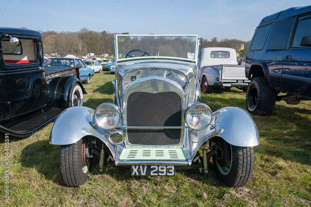 Fully chromed custom restoration of a Ford Model A at a meeting of ...