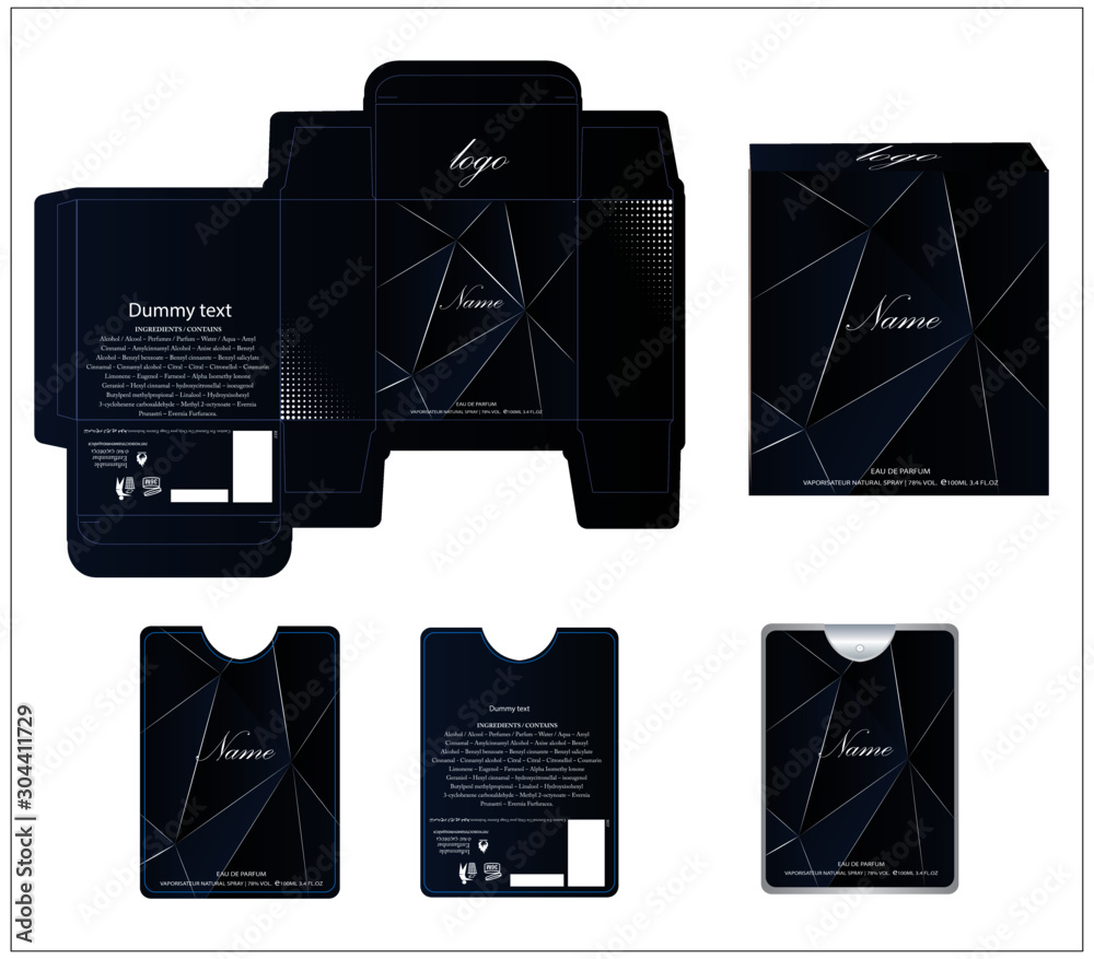 Packaging design, perfume luxury box design template and mock up box ...