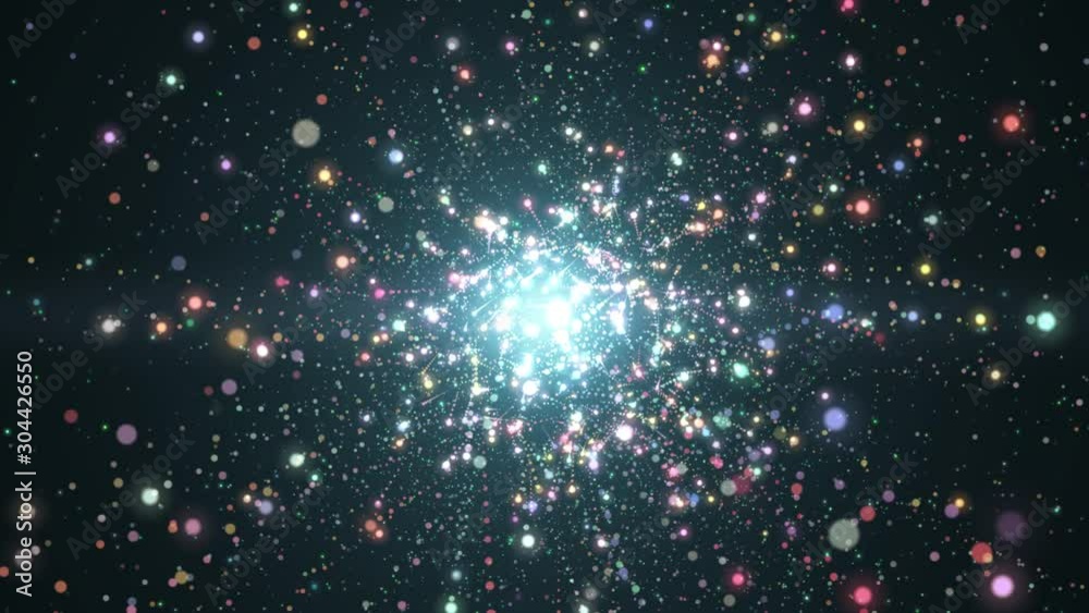 Space neon background with stars. Background neon movement. Universe ...