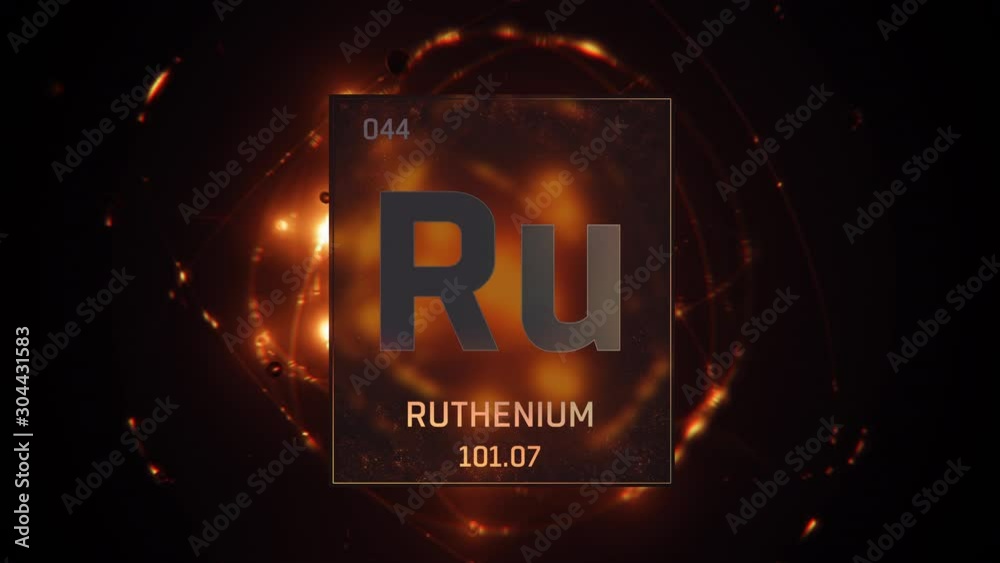 Vidéo Stock Ruthenium as Element 44 of the Periodic Table. Seamlessly ...