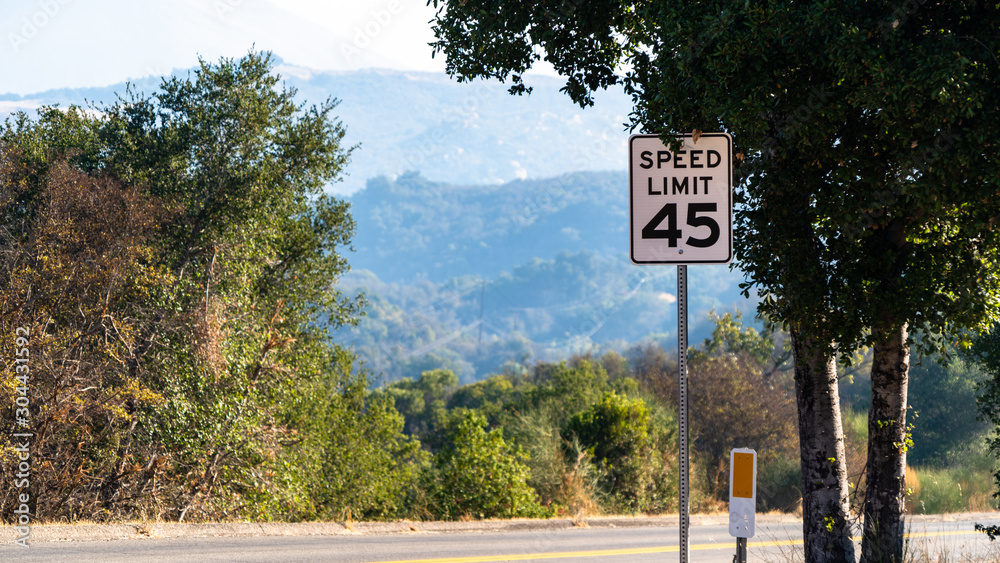 US 45MPH speed limit sign Stock Photo | Adobe Stock