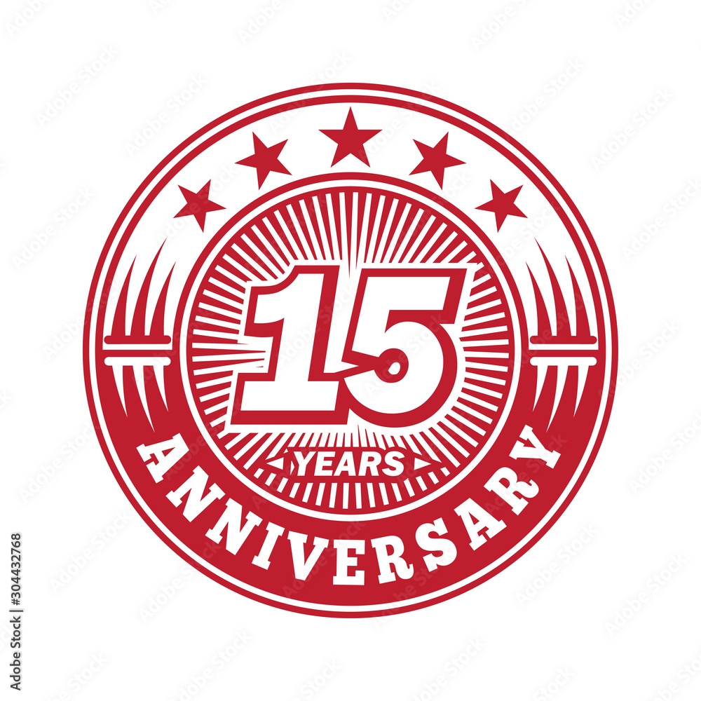 Vetor de 15 years logo. Fifteen years anniversary celebration logo ...