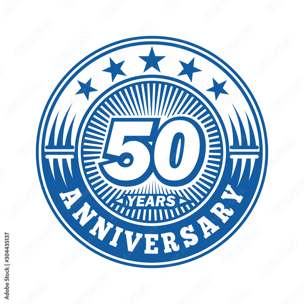 50 years logo. Fifty years anniversary celebration logo design. Vector ...
