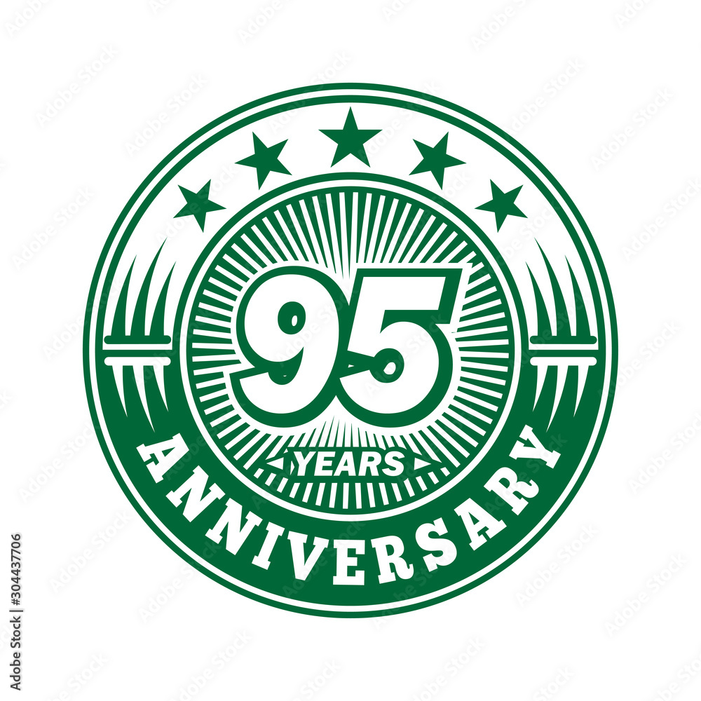 95 years logo. Ninety-five years anniversary celebration logo design ...