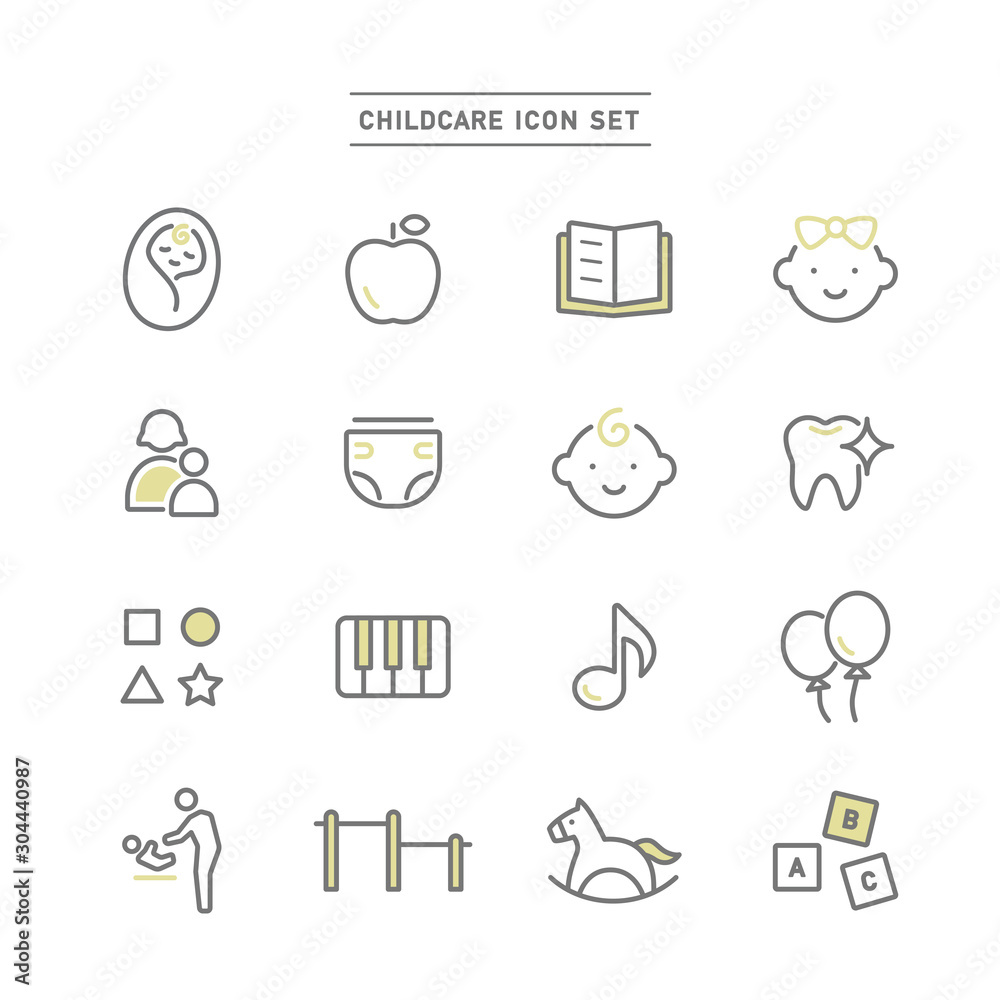 CHILDCARE ICON SET Stock Vector | Adobe Stock