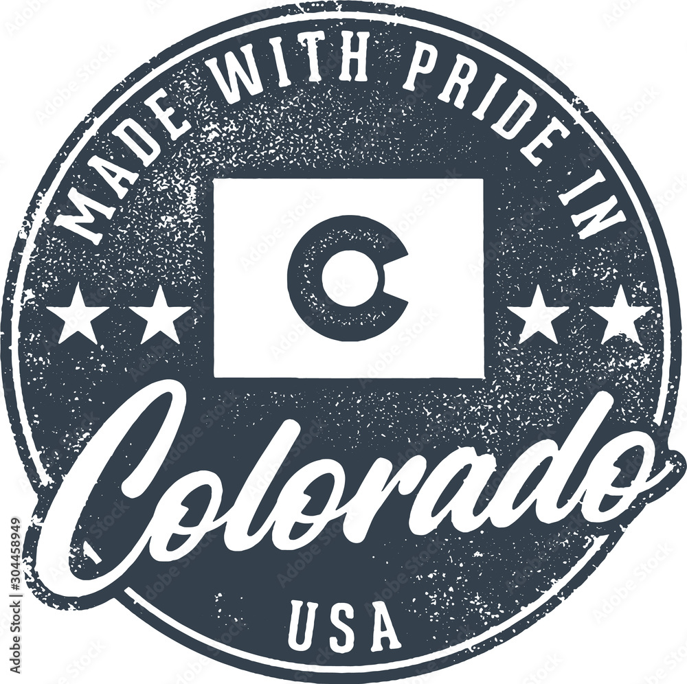 Made in Colorado State Packaging Label Stock Vector | Adobe Stock