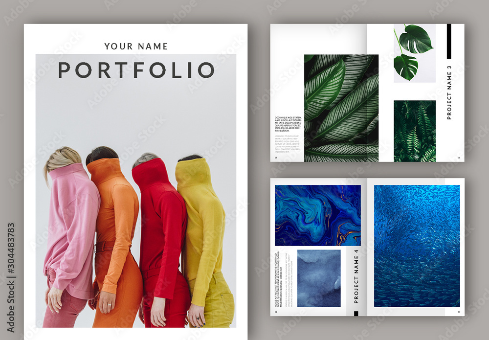 Minimalist Portfolio Layout Stock Template | Adobe Stock
