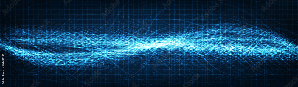 Panorama Electronic Digital Sound Wave Background,technology and ...