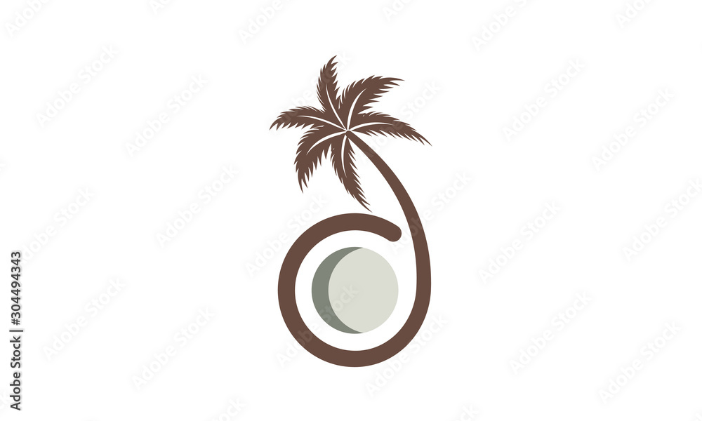 coconut tree logo design. Nature product coconut oil emblem. Stock ...