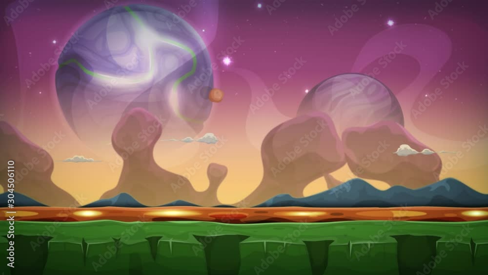 Video „Cartoon Fantasy Alien Background Seamless Looping/ 4k seamless ...