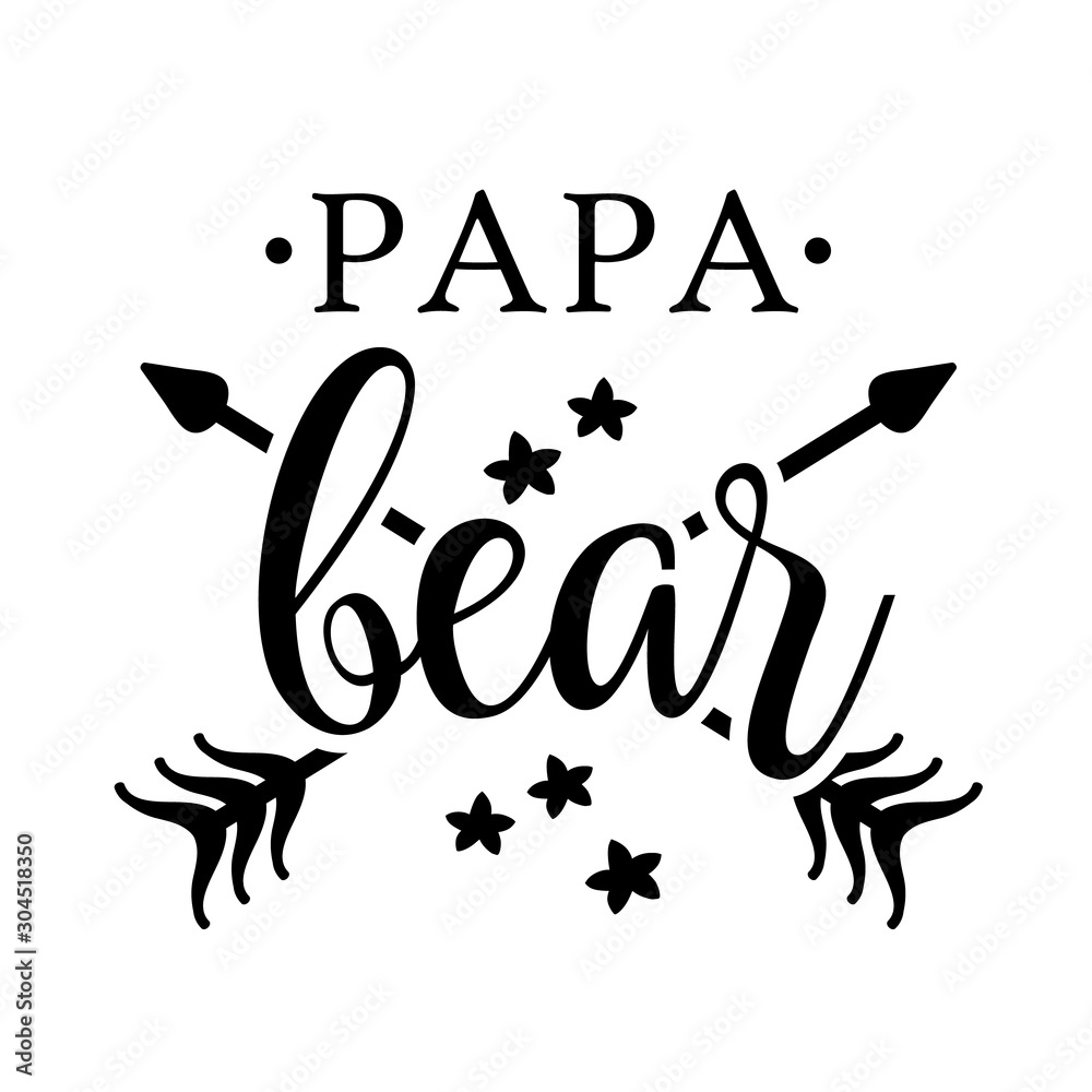 Papa bear vector file. Fathers day decor, digital clip art. Isolated on ...