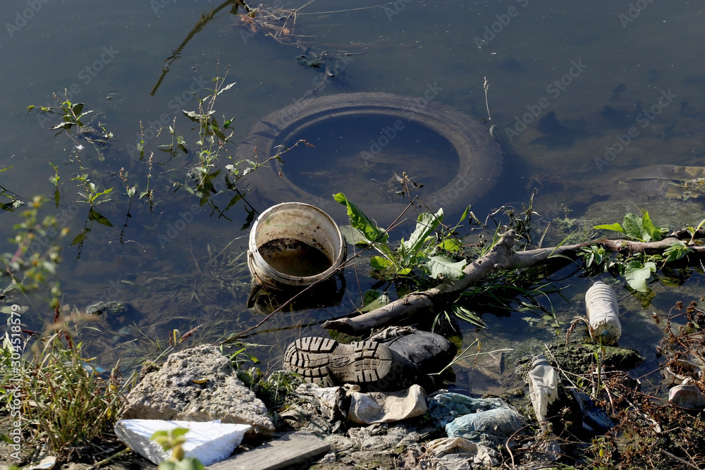 Water pollution caused by human activities Stock Photo | Adobe Stock