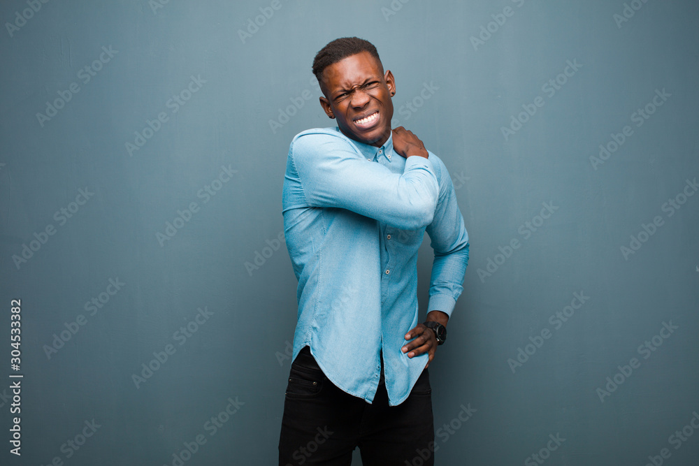 young african american black man feeling tired, stressed, anxious ...