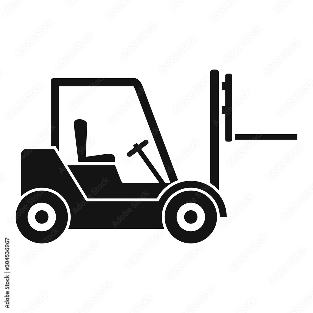 Warehouse forklift icon. Simple illustration of warehouse forklift ...