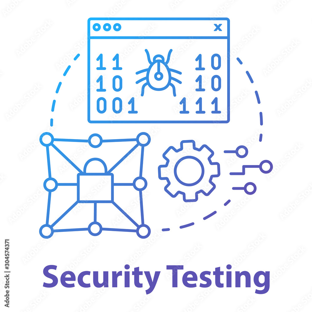 Security Testing Concept Icon Software Development Stage Idea Thin Line Illustration Safety
