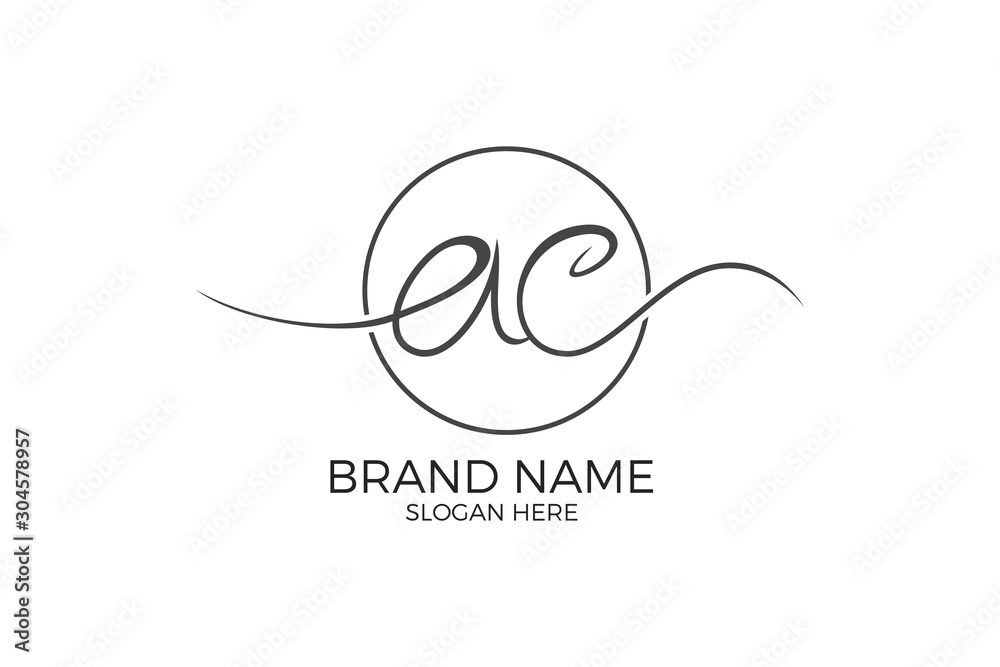 Simple Elegant Initial Letter Type A C Logo Sign Symbol Icon, hand ...