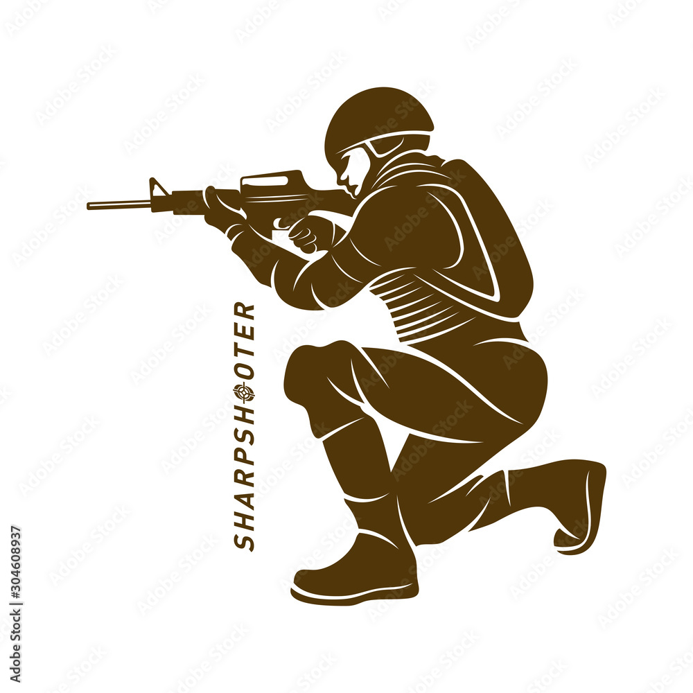 Sniper vector logo design concept style, Sharpshooter Style Concept ...