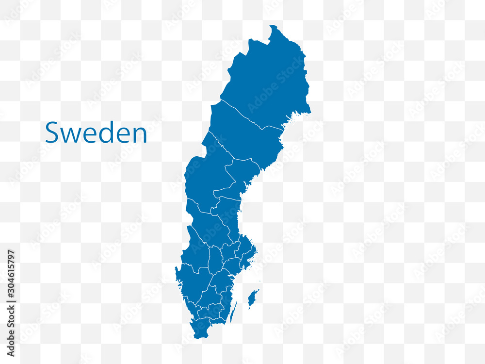 Sweden map on transparent background. Vector illustration. Stock Vector ...