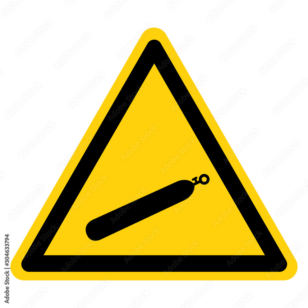 Warning Upright Gas Cylinders Symbol Sign, Vector Illustration, Isolate ...