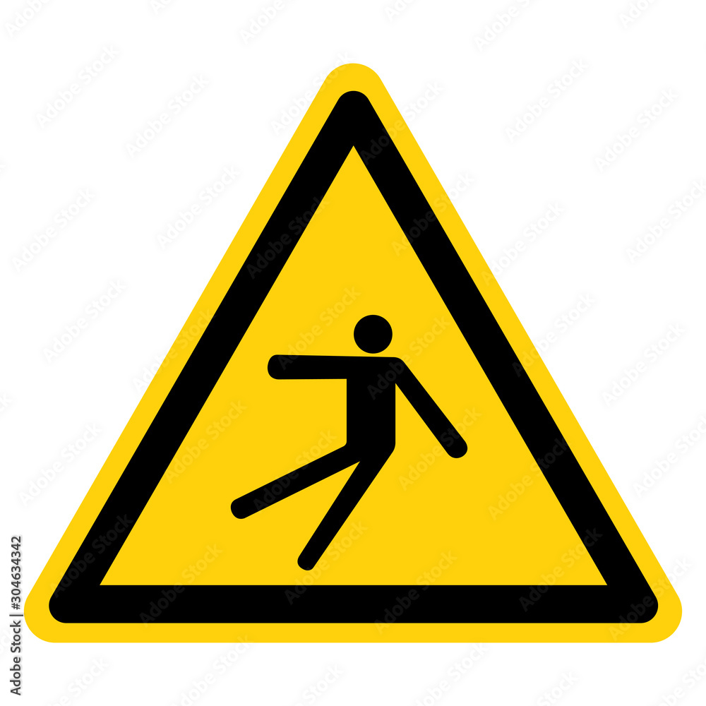 Warning Injury Hazard Slip Fall Symbol Sign, Vector Illustration ...