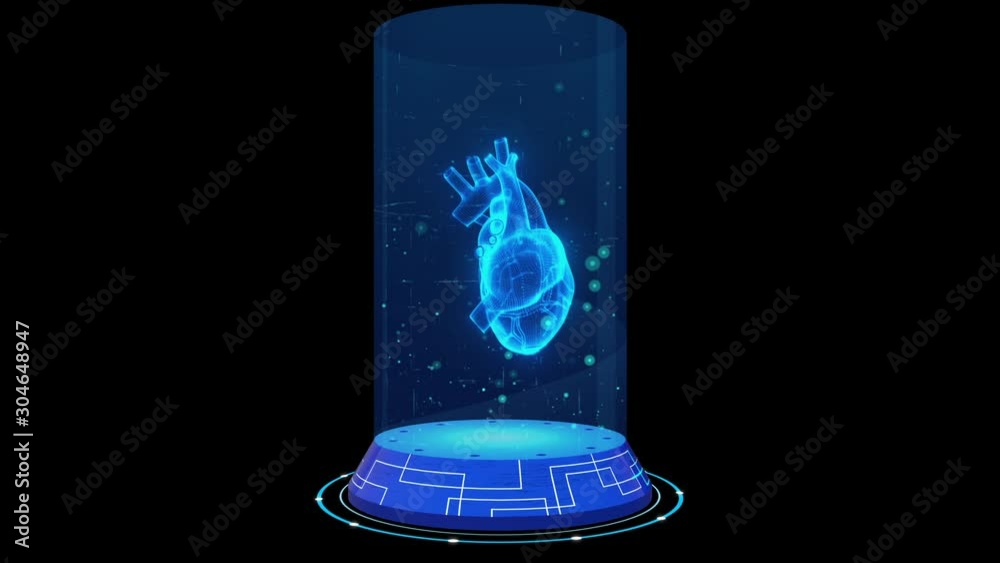 3D human Heart in science tube, Transparent, Perfect Loop Stock ビデオ ...