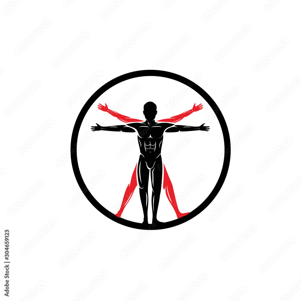 Vitruvian man. Leonardo da vinci human body perfect anatomy proportions ...