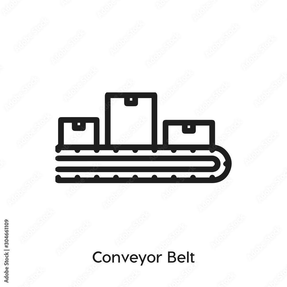 conveyor belt icon vector. industry icon vector symbol illustration ...