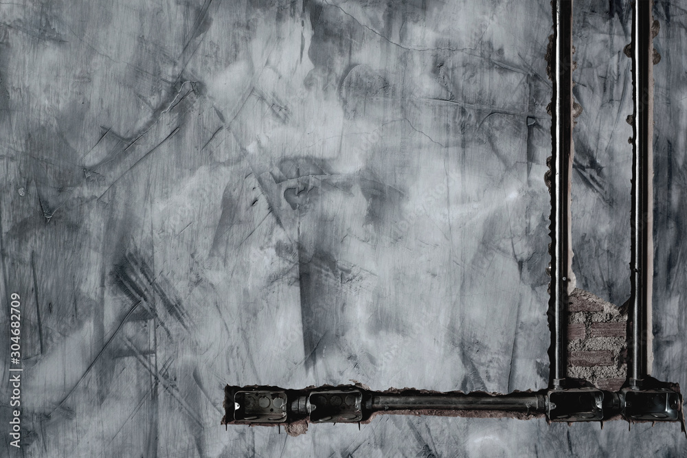 electrical metal conduit for cable or network wiring installation embed ...