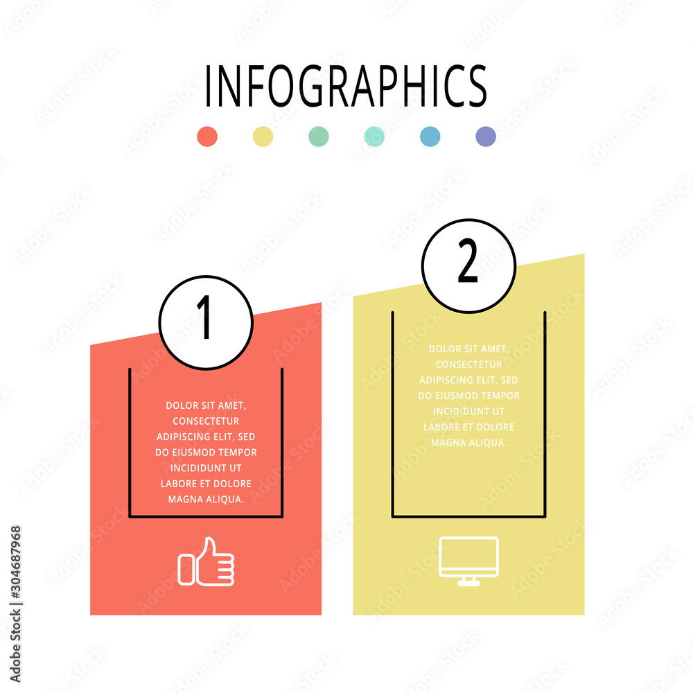 Vector template infographics. Business concept with 2 columns. Two ...