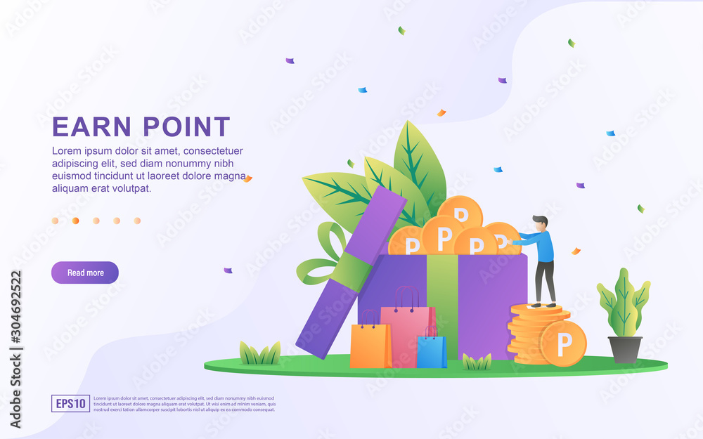 Earn point illustration concept. Loyalty program and get rewards ...