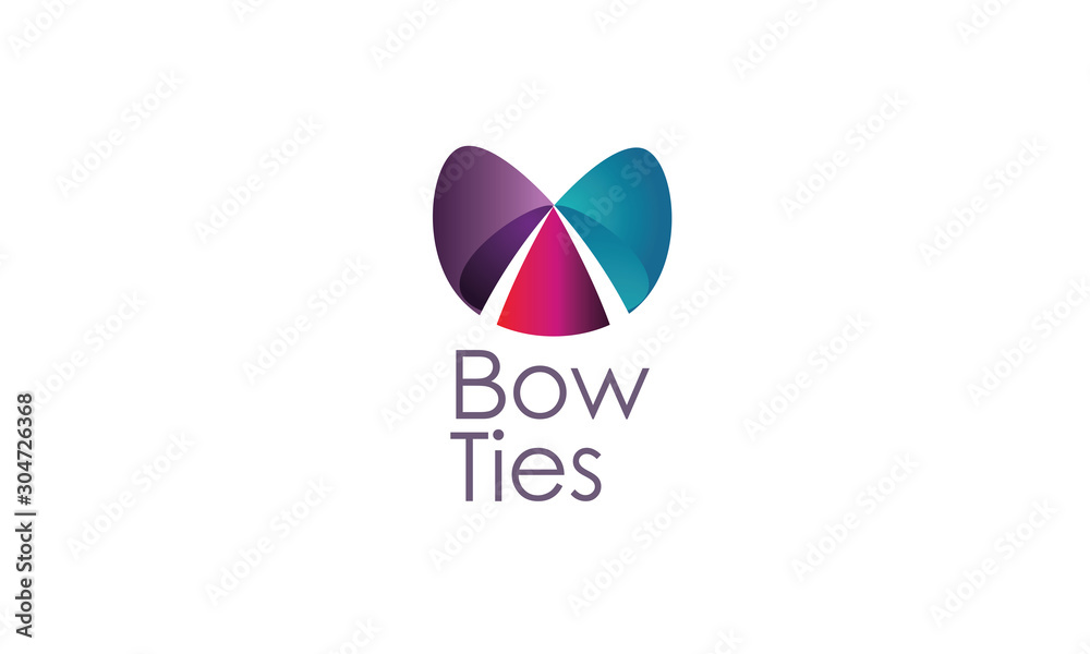 Bow-tie logo, label, icon for projects, cards, invitations. Stock ...