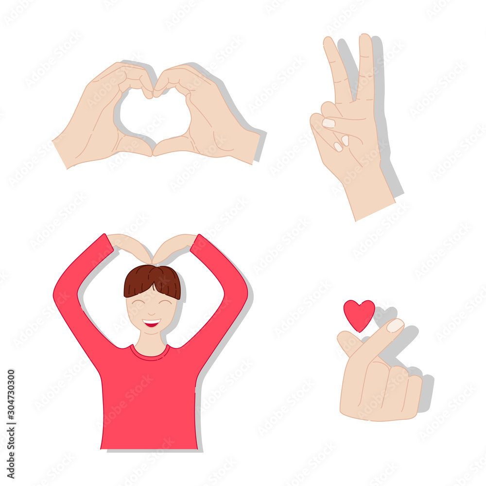 Poster Set of K-pop. Man making a heart symbol. – Wall Art | UkPosters