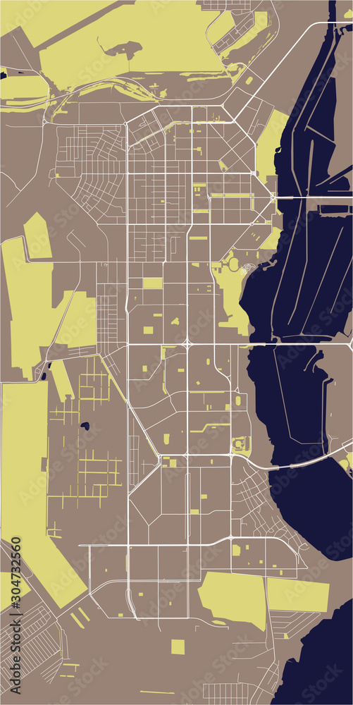 map of the city of Magnitogorsk, Russia Stock Vector | Adobe Stock