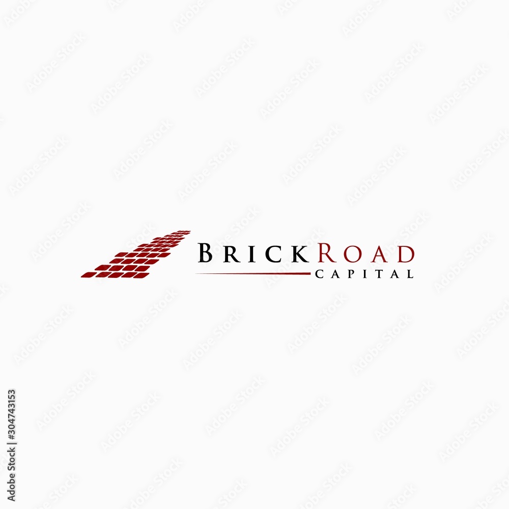 brick road logo design inspiration . footpath logo design template ...