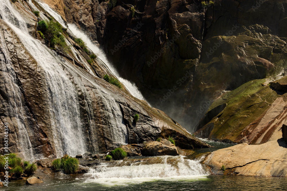 Cascada del Ezaro, one of the most beautiful waterfalls in Spain Stock ...