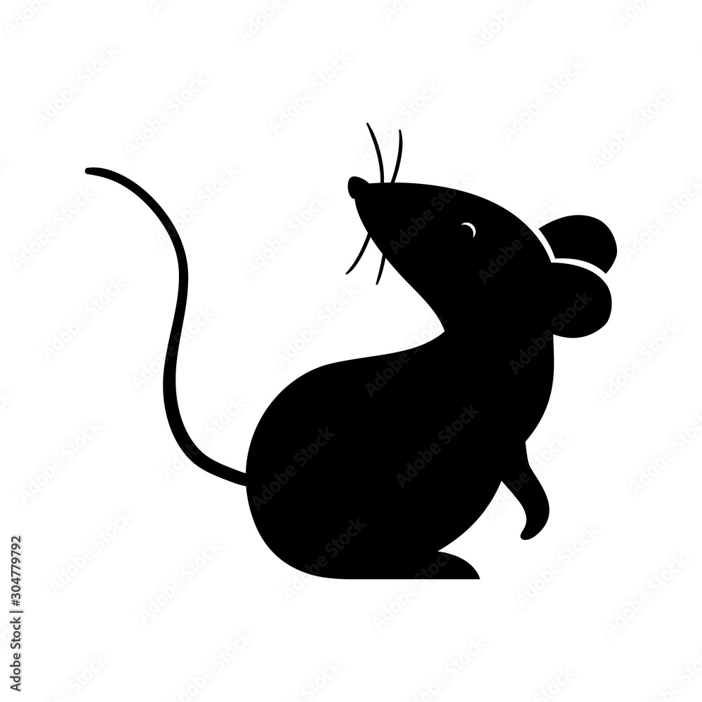 Isolated mouse silhouette vector design Stock Vector | Adobe Stock