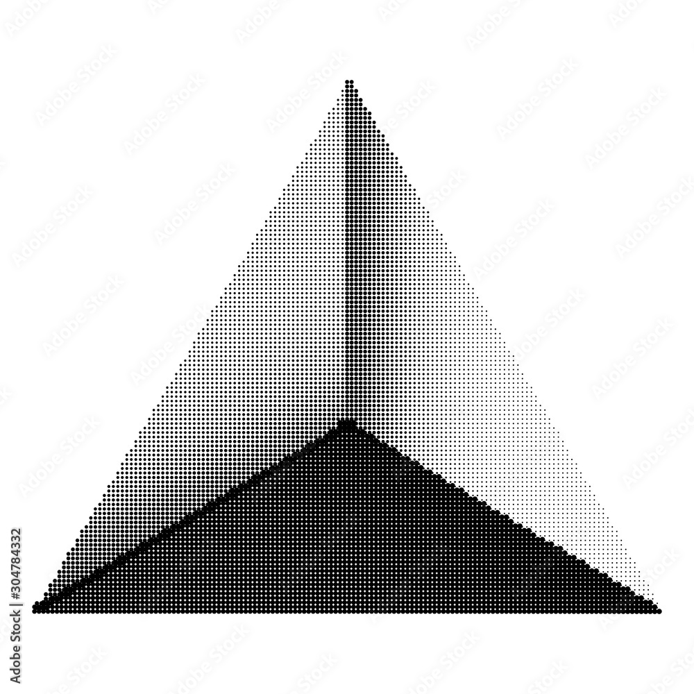 Triangle Halftone Pattern. Set of Dots. Dotted Texture on White ...