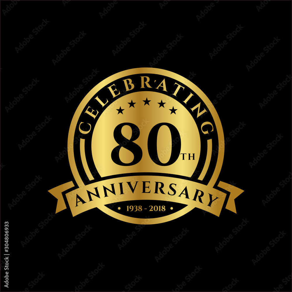 80 th Anniversary celebrations emblems vector , anniversary template ...