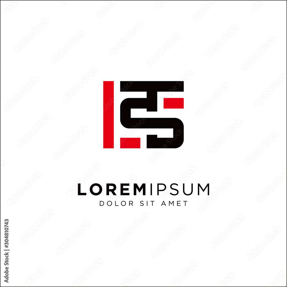 ITS Letter Logo Design with Creative Modern Trendy Typography with Red ...