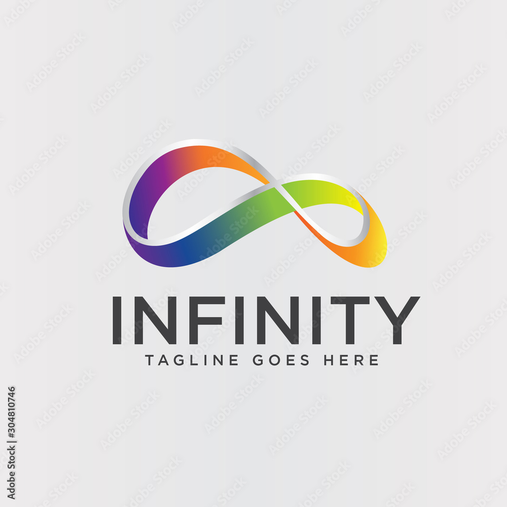 colorful infinity logo design template vector Stock Vector | Adobe Stock