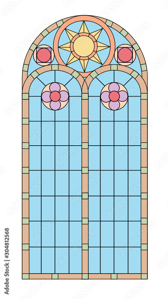 Gotycki witraż Stock Vector | Adobe Stock