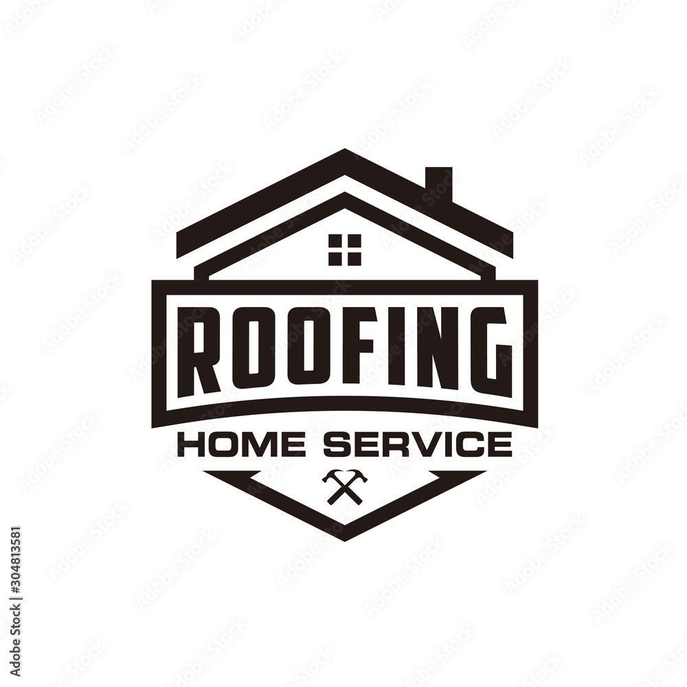 Vintage roofing or home service logo design inspiration - vector Stock ...
