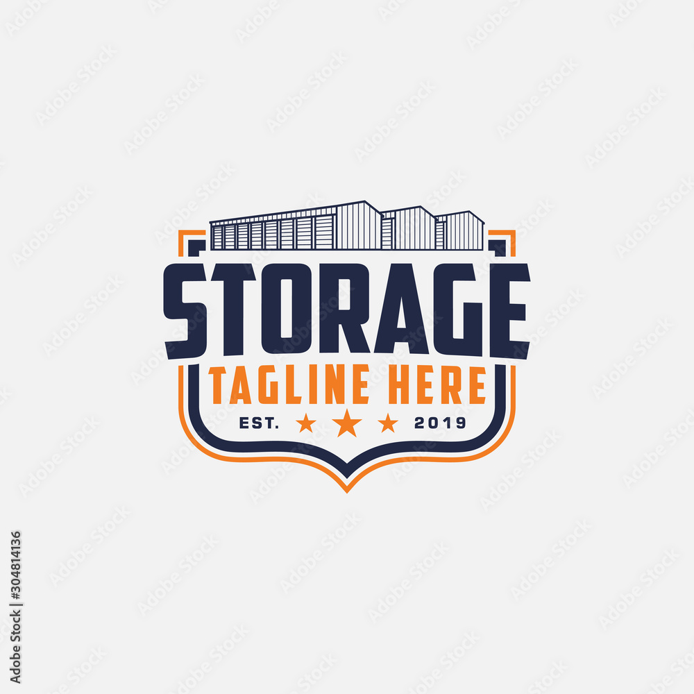 Emblem storage, warehouse logo vector, Storage company logo badge ...