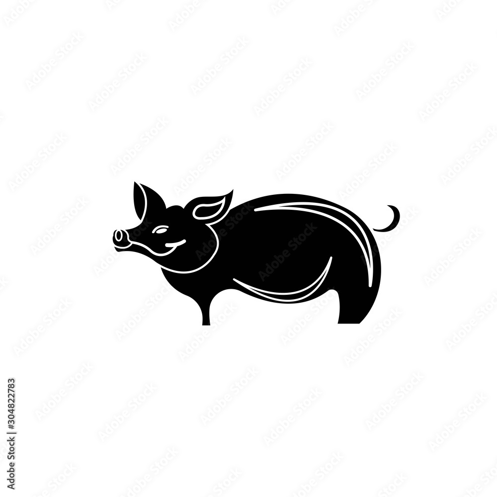 Modern Simple Pig Logo Animal Vector Symbol Stock Vector | Adobe Stock