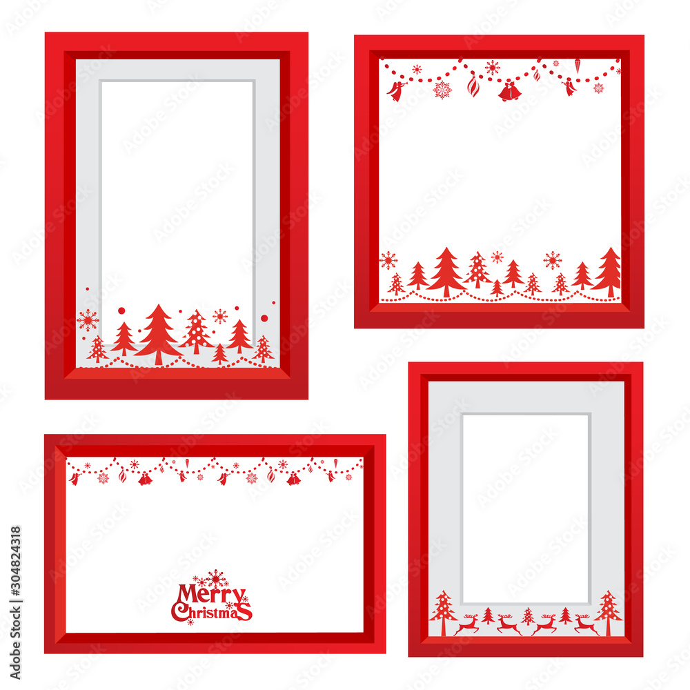 Set of Christmas frames,vector christmas border, christmas frame ...