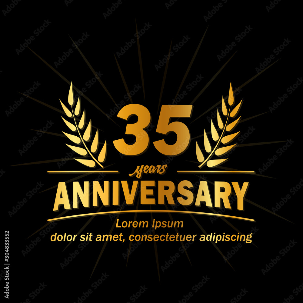 35 years logo. Thirty-five years anniversary vector and illustration ...