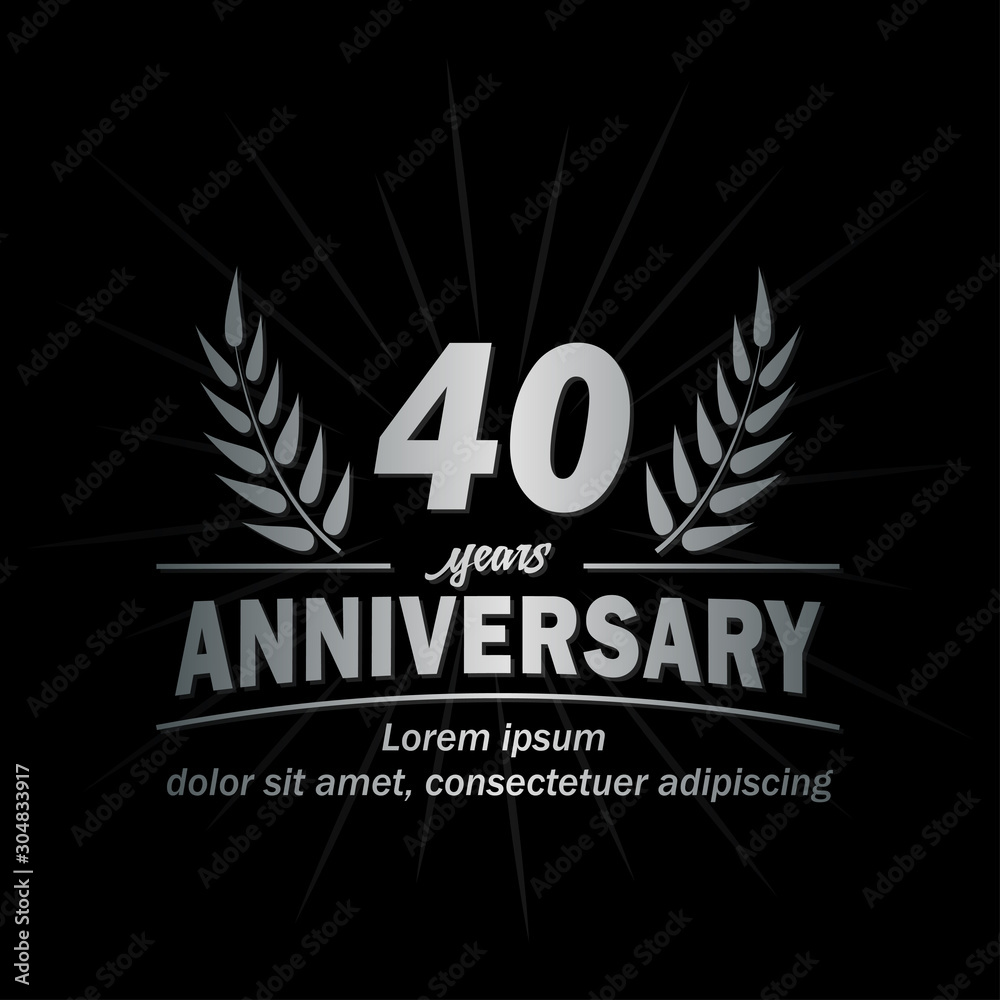 40 years logo. Forty years anniversary vector and illustration design ...
