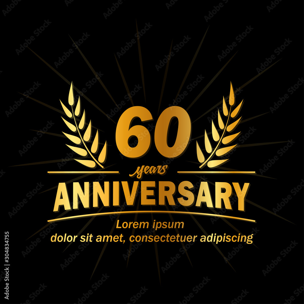60 years logo. Sixty years anniversary vector and illustration design ...